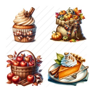 Watercolor Fall Clipart Bundle Autumn Harvest Clip Art Printable ...