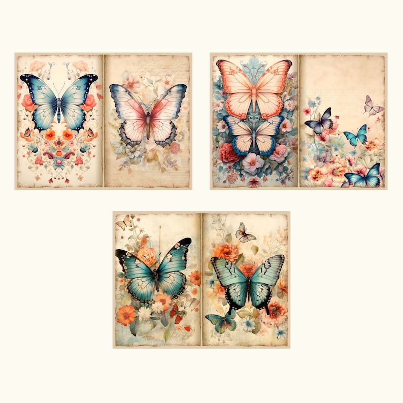 Butterfly Junk Journal Kit Printable Butterfly Journal Pages Butterfly ...