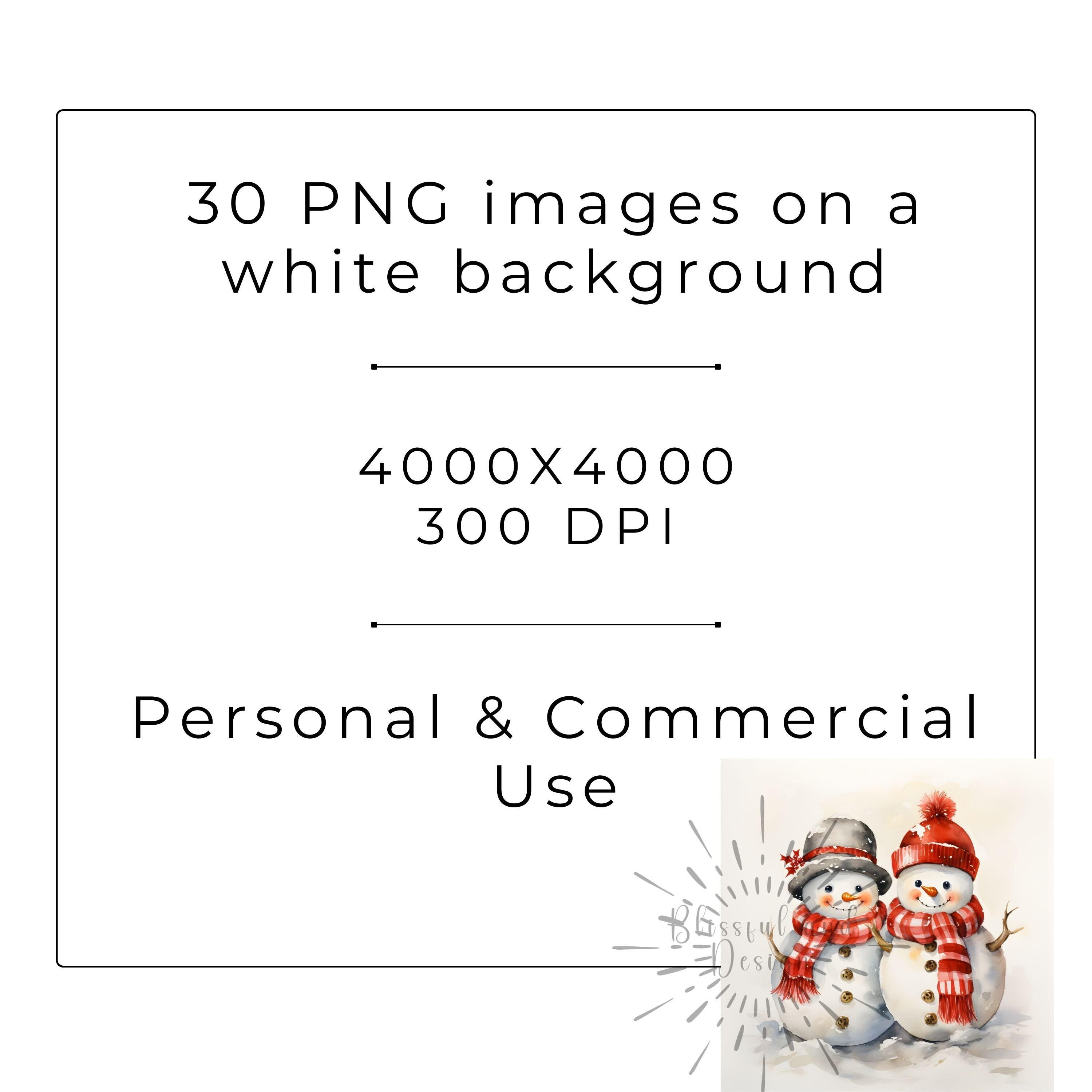 Snowman Clipart Watercolor Christmas PNG Winter Clipart Digital ...