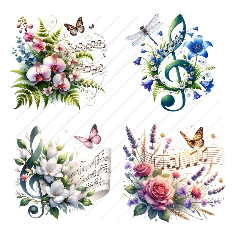 Musical Clipart Bundle Music Notes Clipart Treble Clef Clipart JPG ...