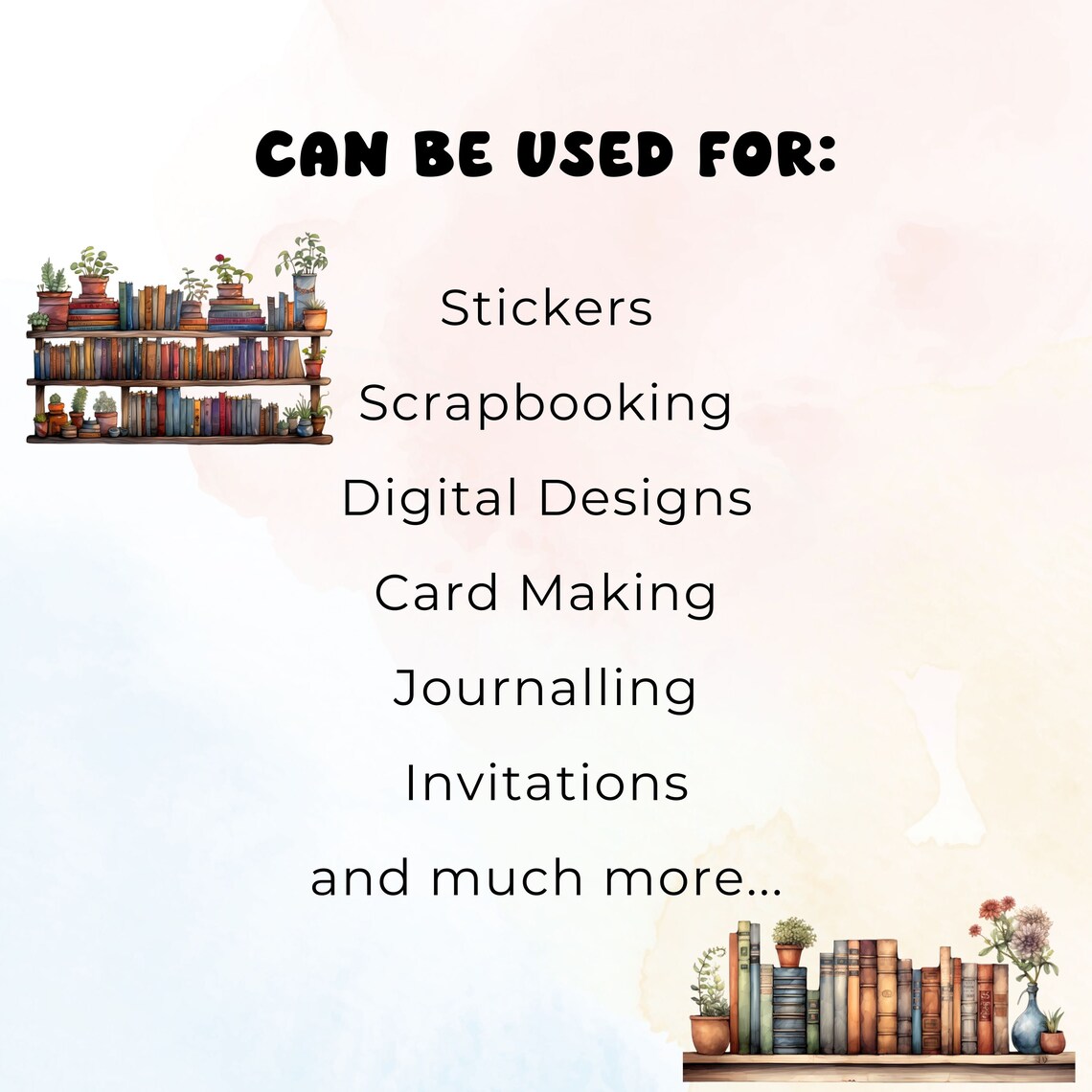 Bookshelf Clipart Watercolor Reading Book Lover Library Clip Art PNG ...