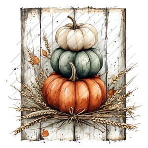 Rustic Fall Clipart Bundle Watercolor Farmhouse Decor High Quality Jpgs ...