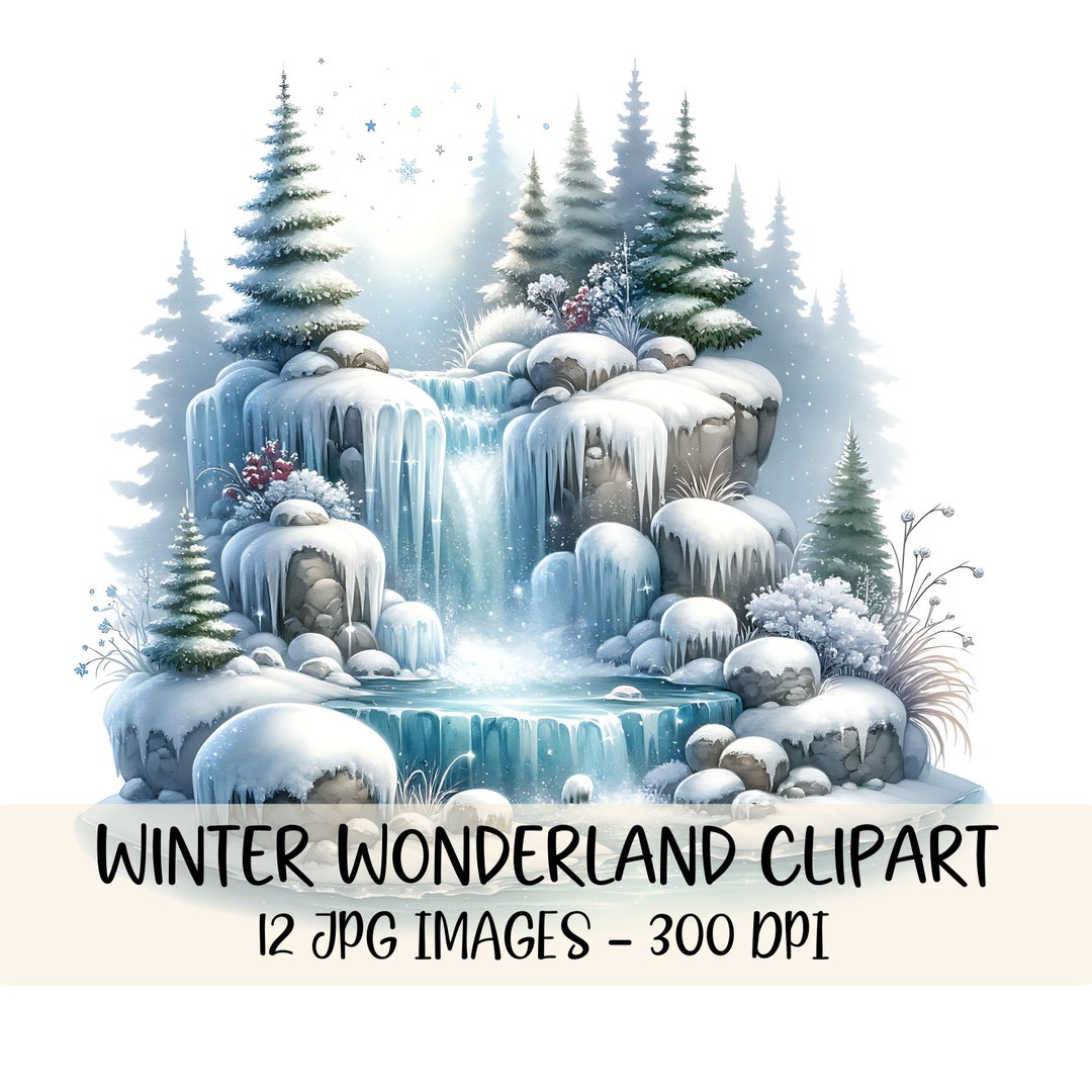 Snowy Landscape Clipart Christmas Winter Scene Clipart JPG Images ...