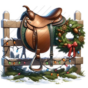 Western Christmas Clipart JPG Cowboy Holiday Decor Rustic Country ...