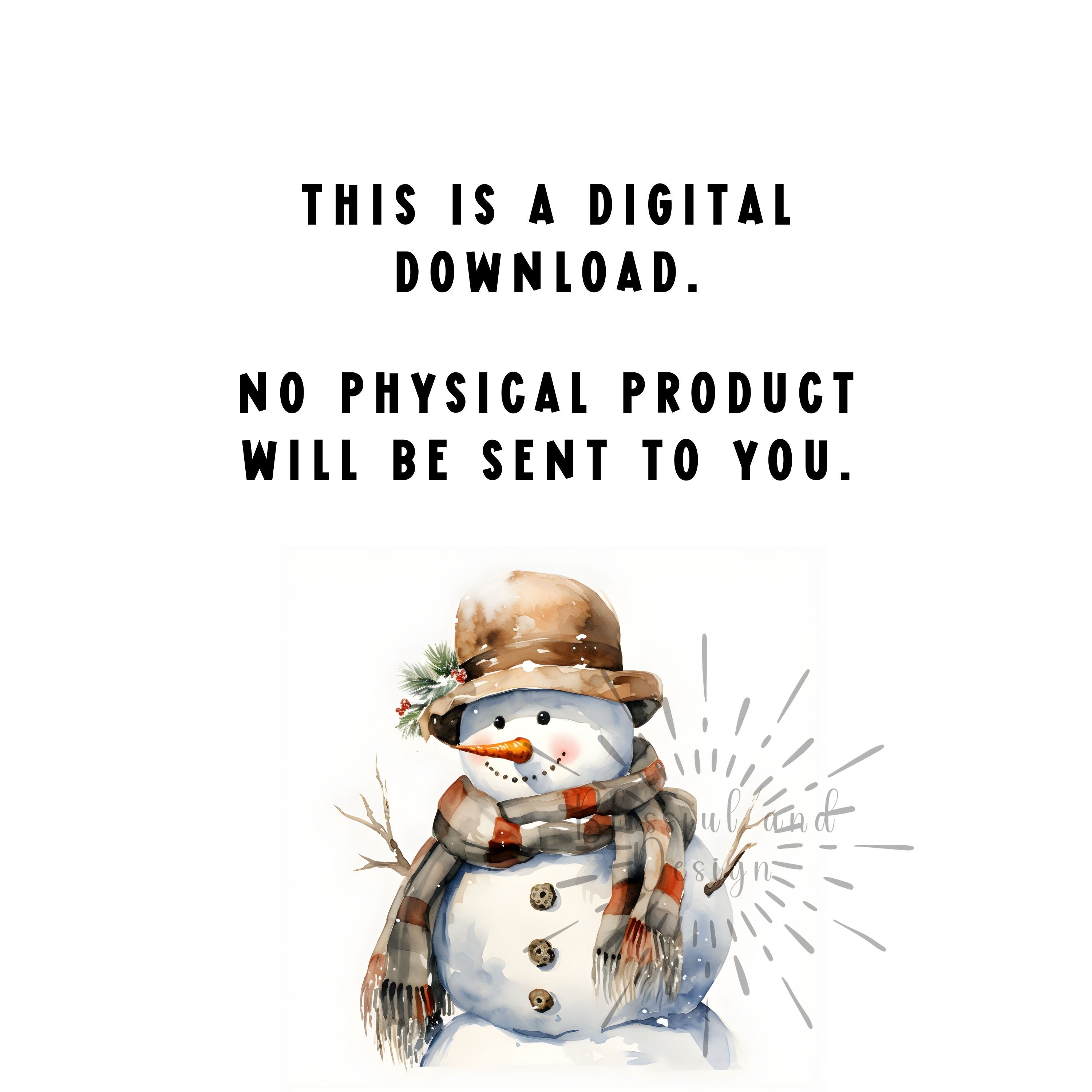 Snowman Clipart Watercolor Christmas PNG Winter Clipart Digital ...