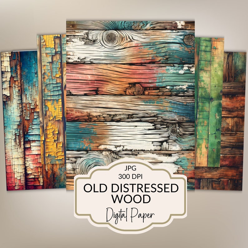 Distressed Wood Digital Junkjournal Papers Rustic Wood Background Wood ...
