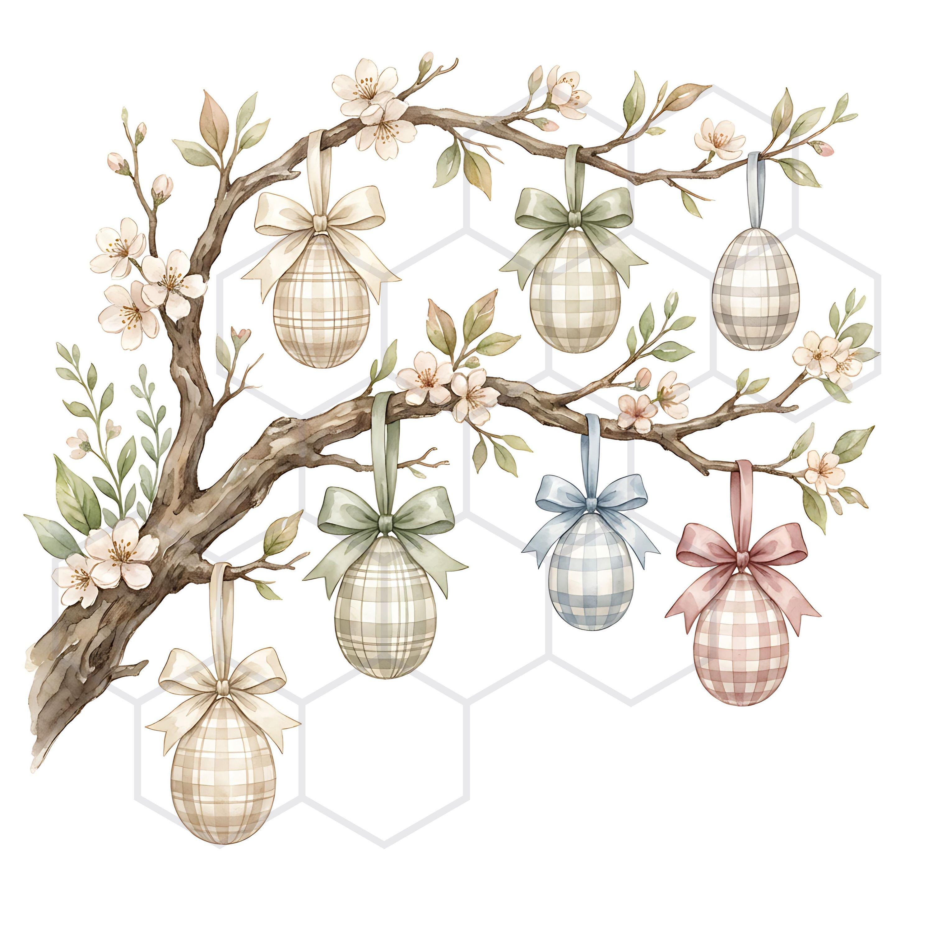 Watercolor Easter Eggs Clipart Spring Floral JPG Images Greeting Card ...