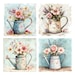 Shabby Chic Vintage Floral Clipart Bundle Watercolor Watering Can ...