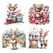 Cute Reindeer Clipart Bundle JPG Images Christmas Reindeer Watercolor ...