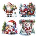Cute Santa Clipart Bundle Christmas Clipart Digital Download Watercolor ...