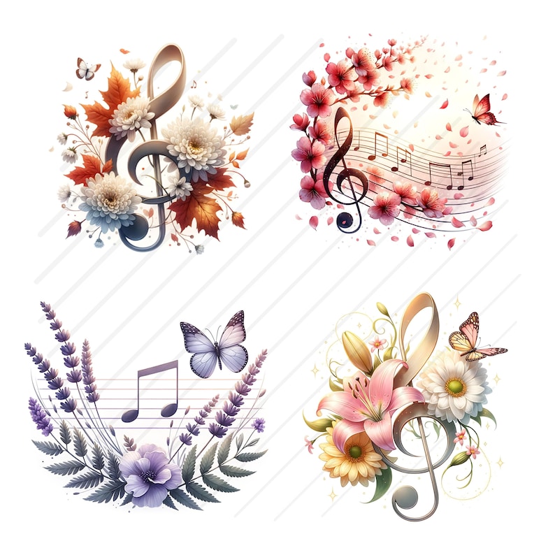 Musical Clipart Bundle Music Notes Clipart Treble Clef Clipart JPG ...