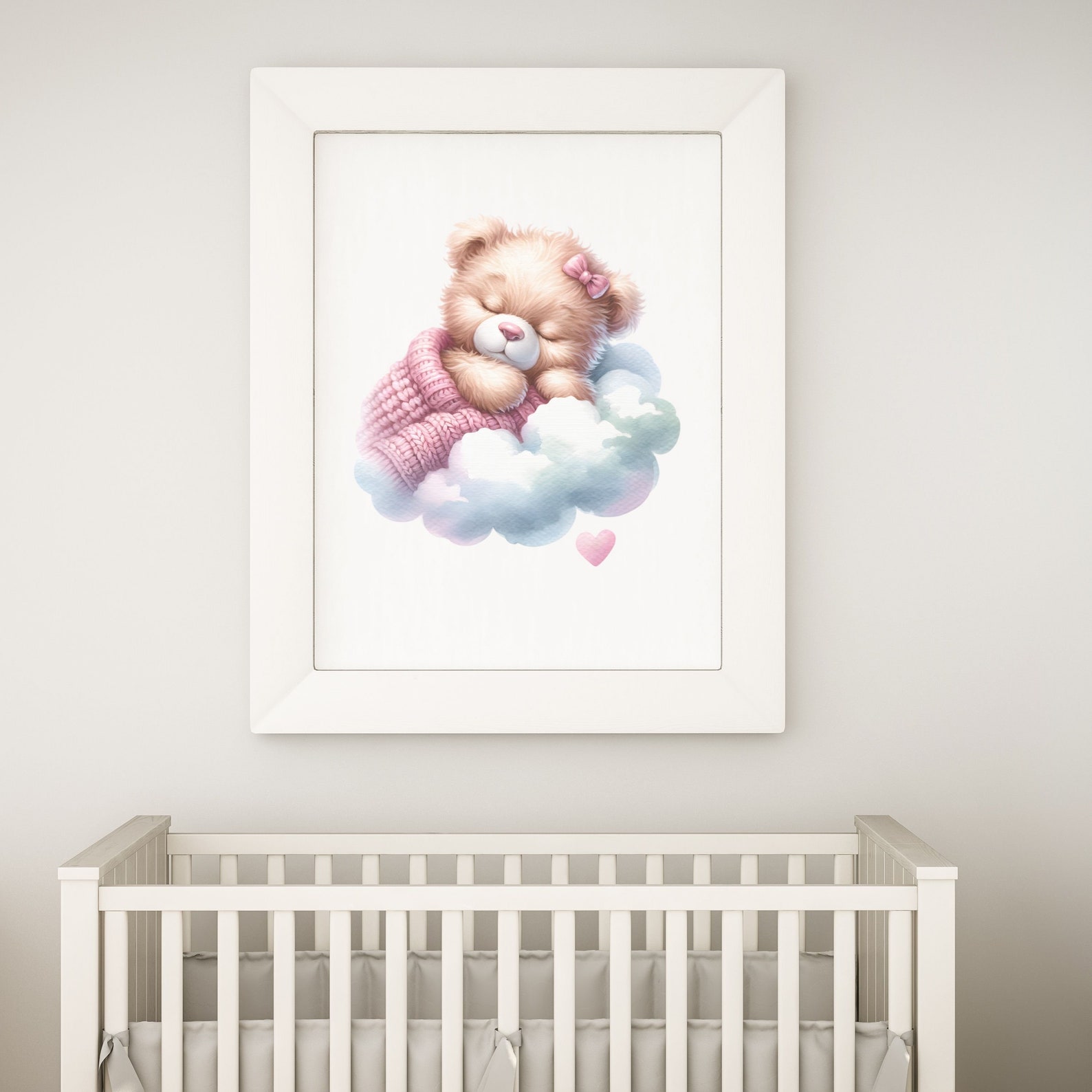 Cute Teddy Bear Watercolor Clipart Bundle Sleeping Teddybear Clipart ...