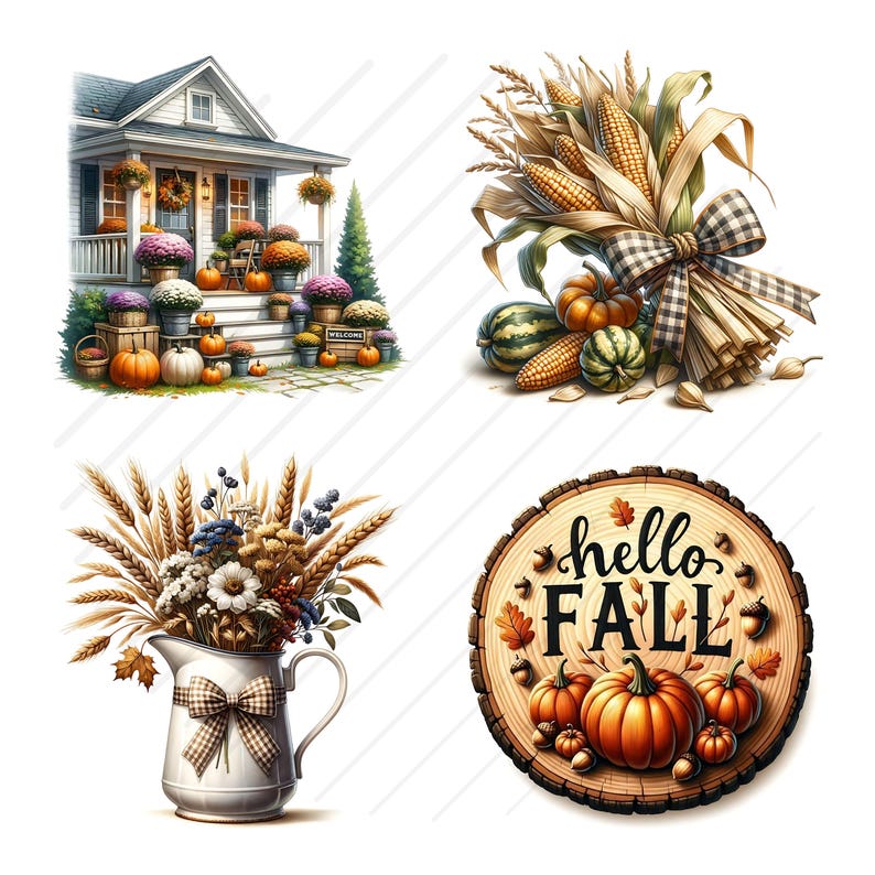 Watercolor Fall Clipart Bundle Autumn Harvest Clip Art Printable ...