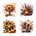 Autumn Pumpkin With Sunflower Clipart Bundle Fall Clipart Autumn ...
