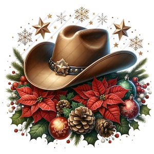 Western Christmas Clipart Bundle Cowboy Boots JPG Images Rustic Holiday ...