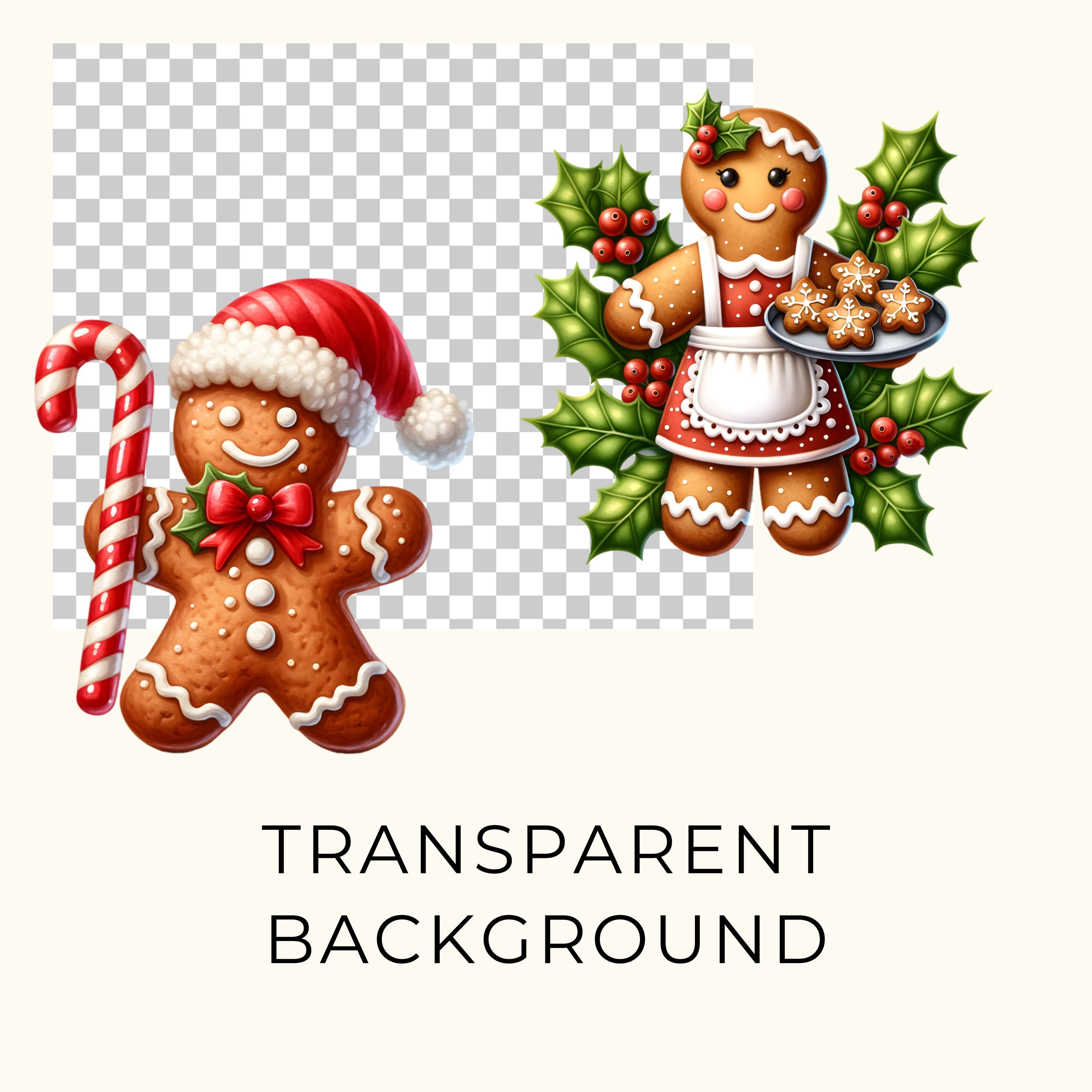 Cute Gingerbread Man Clipart Bundle Christmas Cookie PNG Image Holiday ...