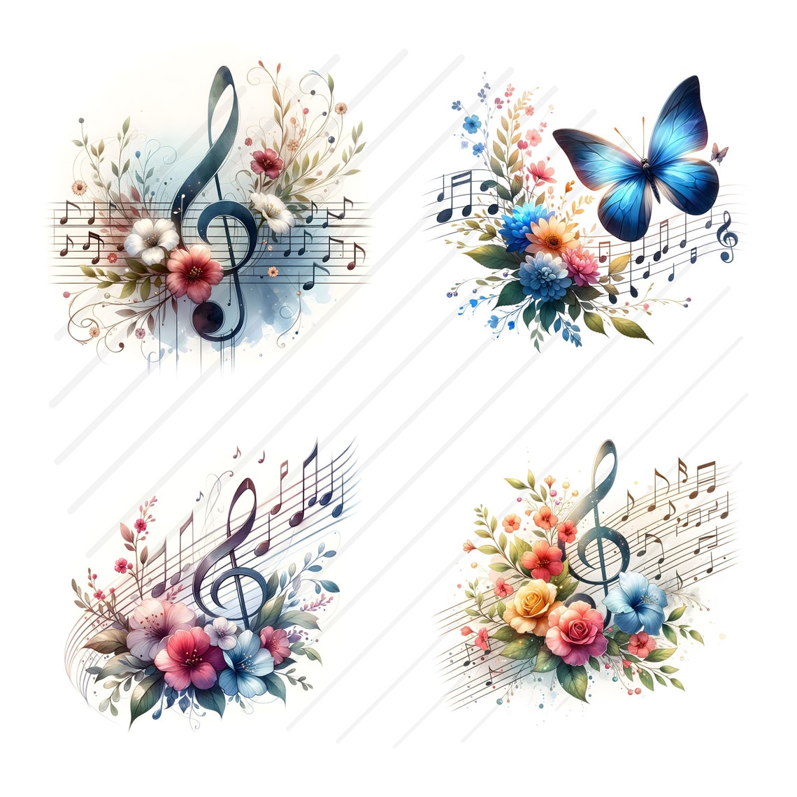 Musical Clipart Bundle Music Notes Clipart Treble Clef Clipart JPG ...