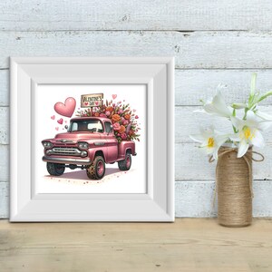 Pickup Truck Clipart Bundle Watercolor Valentine's Day Clipart JPG ...