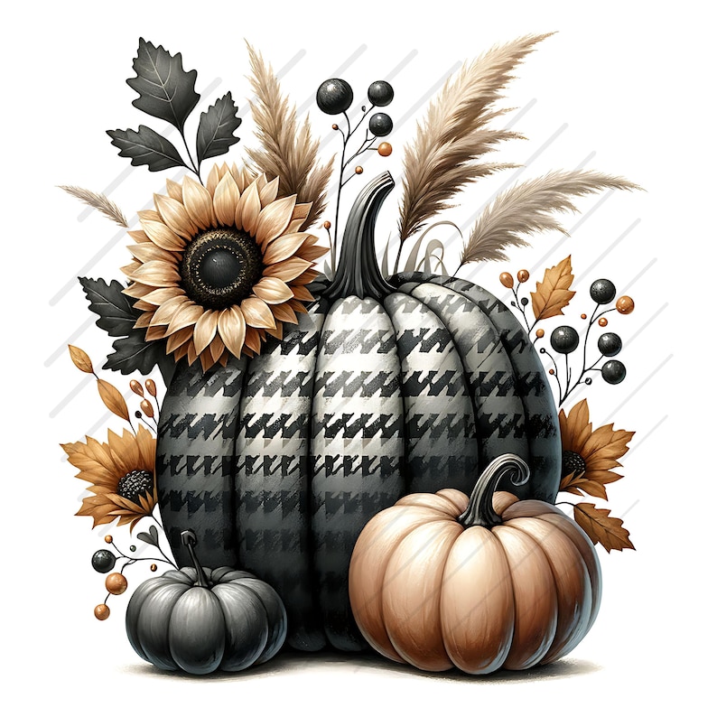 Plaid Pumpkin Clipart Bundle Fall Clipart Autumn Harvest Clipart High ...