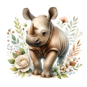 Cute Baby Safari Clipart Bundle Safari Animal JPG Watercolor Safari ...