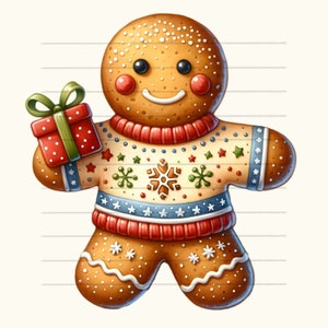 Cute Gingerbread Man Clipart Bundle Christmas Cookie PNG Image Holiday ...