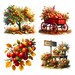 Watercolor Apple Clipart Bundle Fall Harvest Clipart Printable Fruit ...
