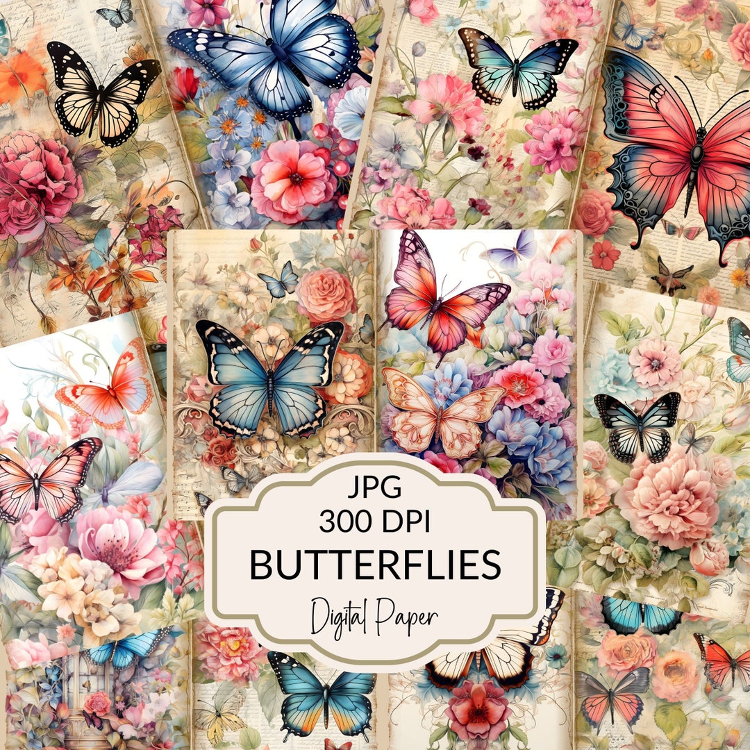 Butterfly Junk Journal Kit Printable Butterfly Journal Pages Butterfly ...