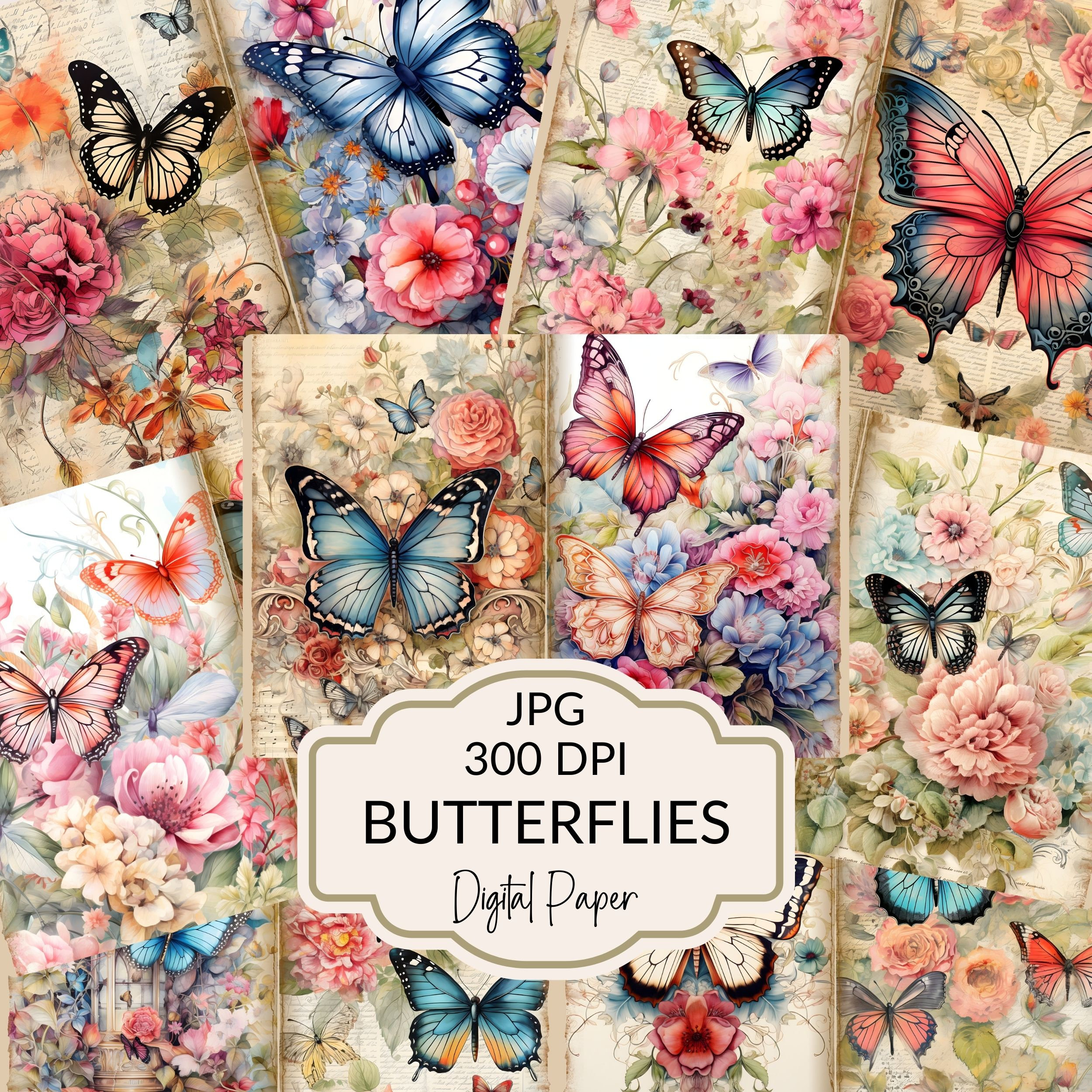 Butterfly Junk Journal Kit Printable Butterfly Journal Pages Butterfly ...