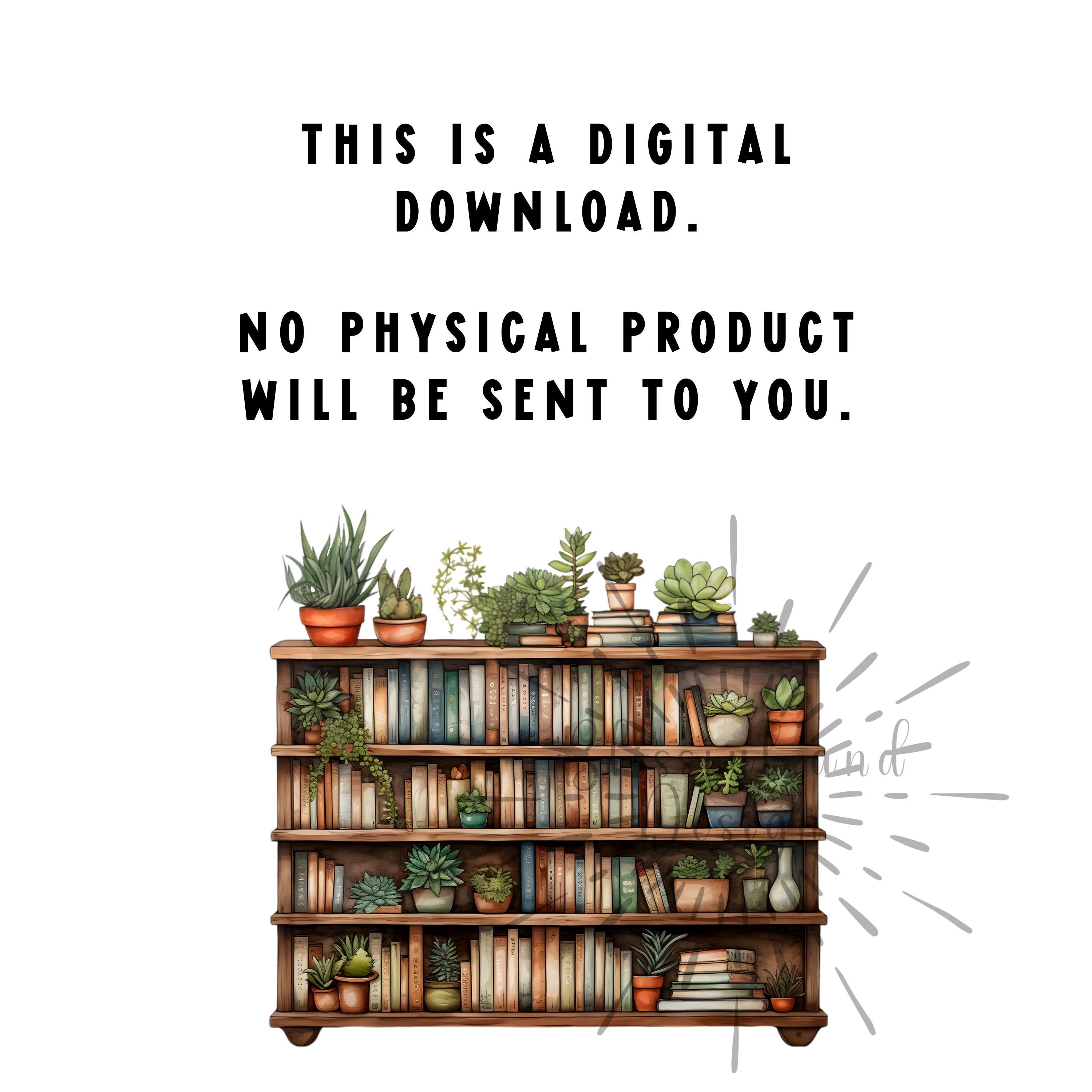 Bookshelf Clipart Watercolor Reading Book Lover Library Clip Art PNG ...