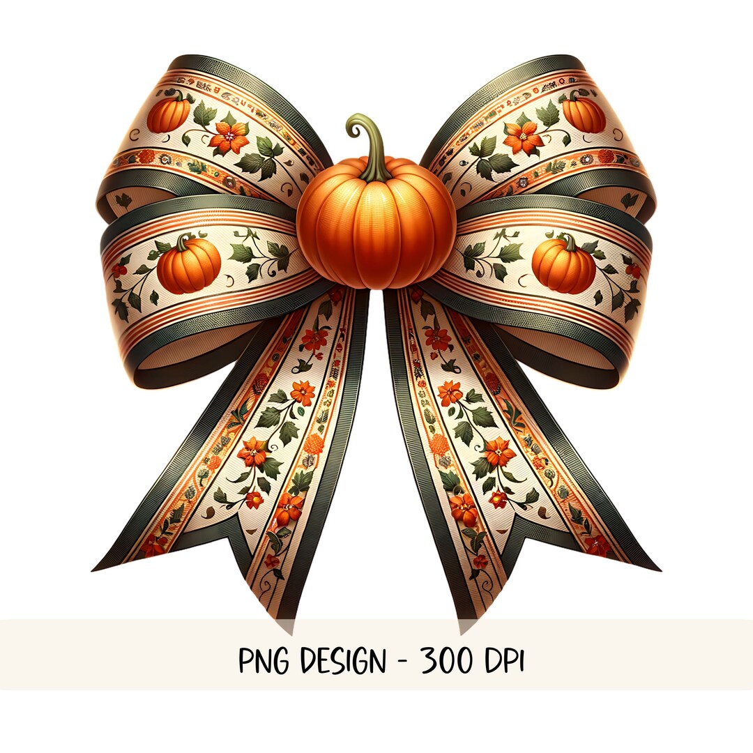 Fall Bow PNG Coquette Bow Png Designs Halloween Bow PNG Sublimation ...