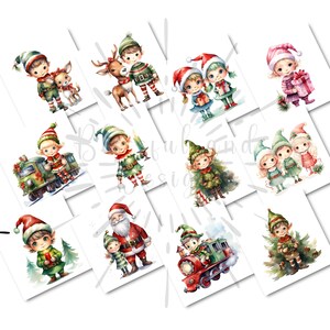 Christmas Elf Watercolor Clipart Christmas Clipart Image Digital ...