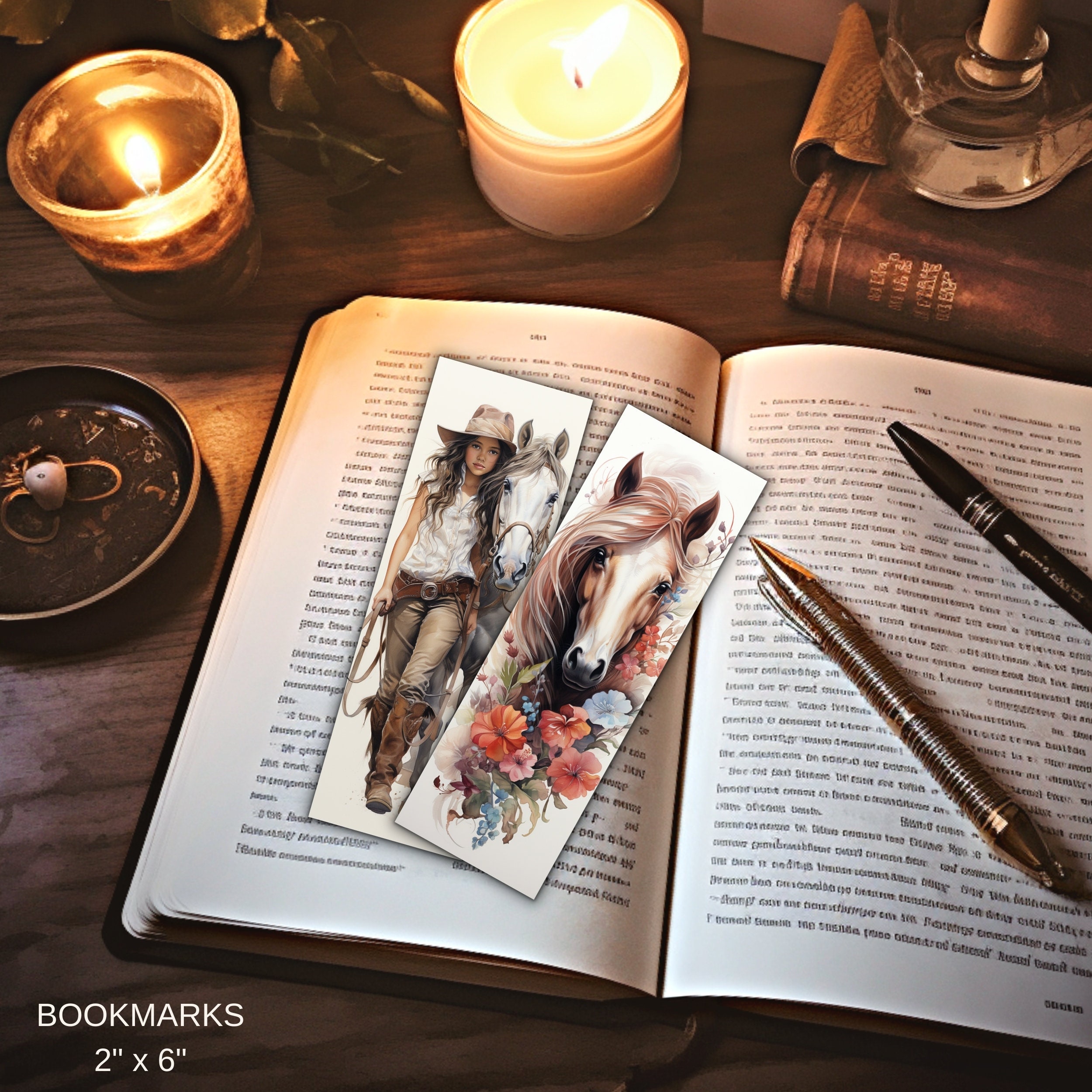 Horse Printable Bookmarks Booklover Book Markers Watercolor Horse ...