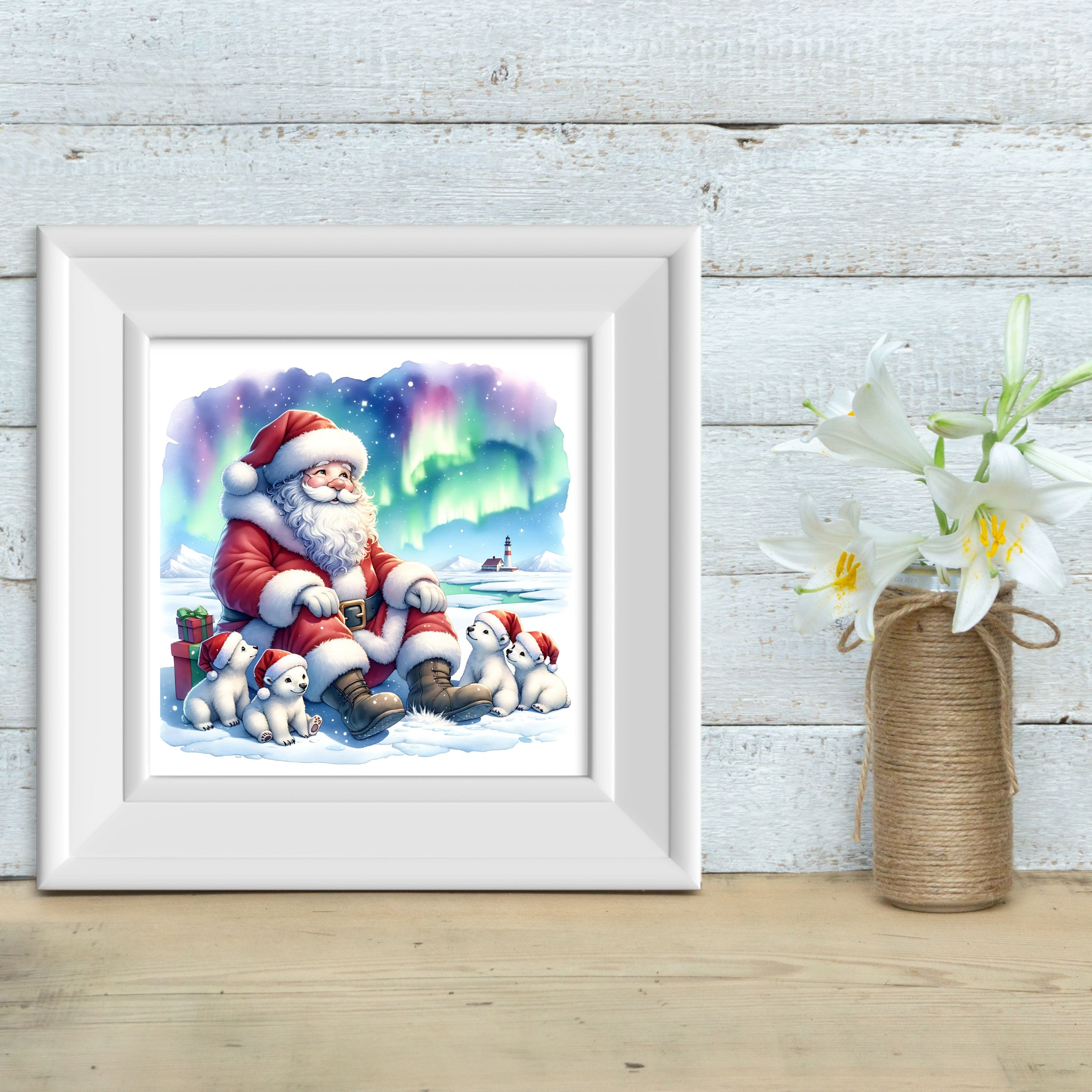 Cute Santa Clipart Bundle Christmas Clipart Digital Download Watercolor ...