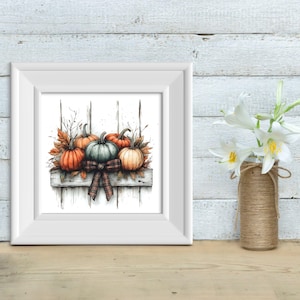 Rustic Fall Clipart Bundle Watercolor Farmhouse Decor High Quality Jpgs ...