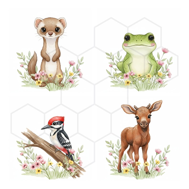 Cute Baby Woodland Animals Clipart Bundle Forest Animals High Quality ...