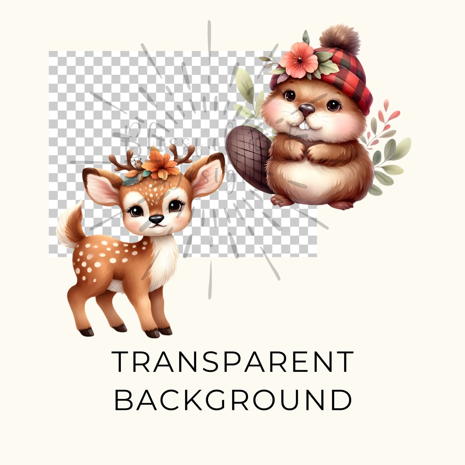 Cute Baby Woodland Animals Clipart Bundle Forest Animals PNG Watercolor ...