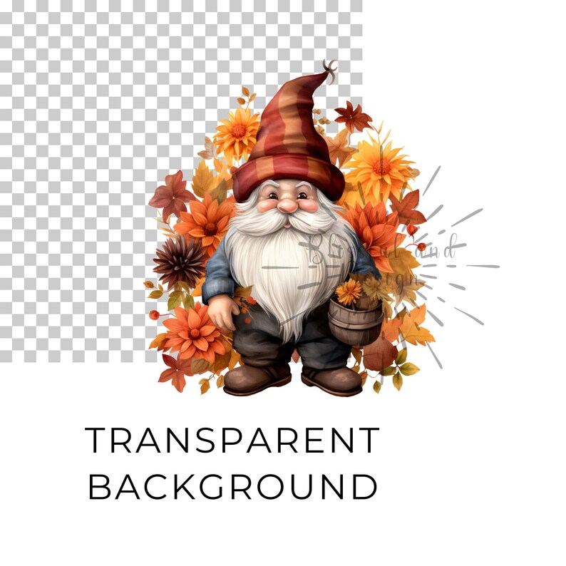 Fall Gnome Clipart Cute Watercolor Gnome Thanksgiving Transparent PNG ...