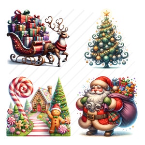 Whimsical Christmas Clipart Bundle Festive Clipart for Crafts Holiday ...