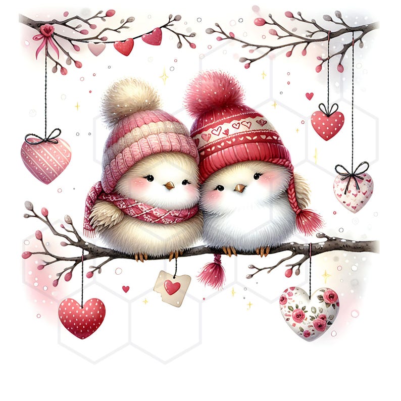 Cute Bird Clipart Bundle Valentines Day Clipart High Quality Jpgs Love ...