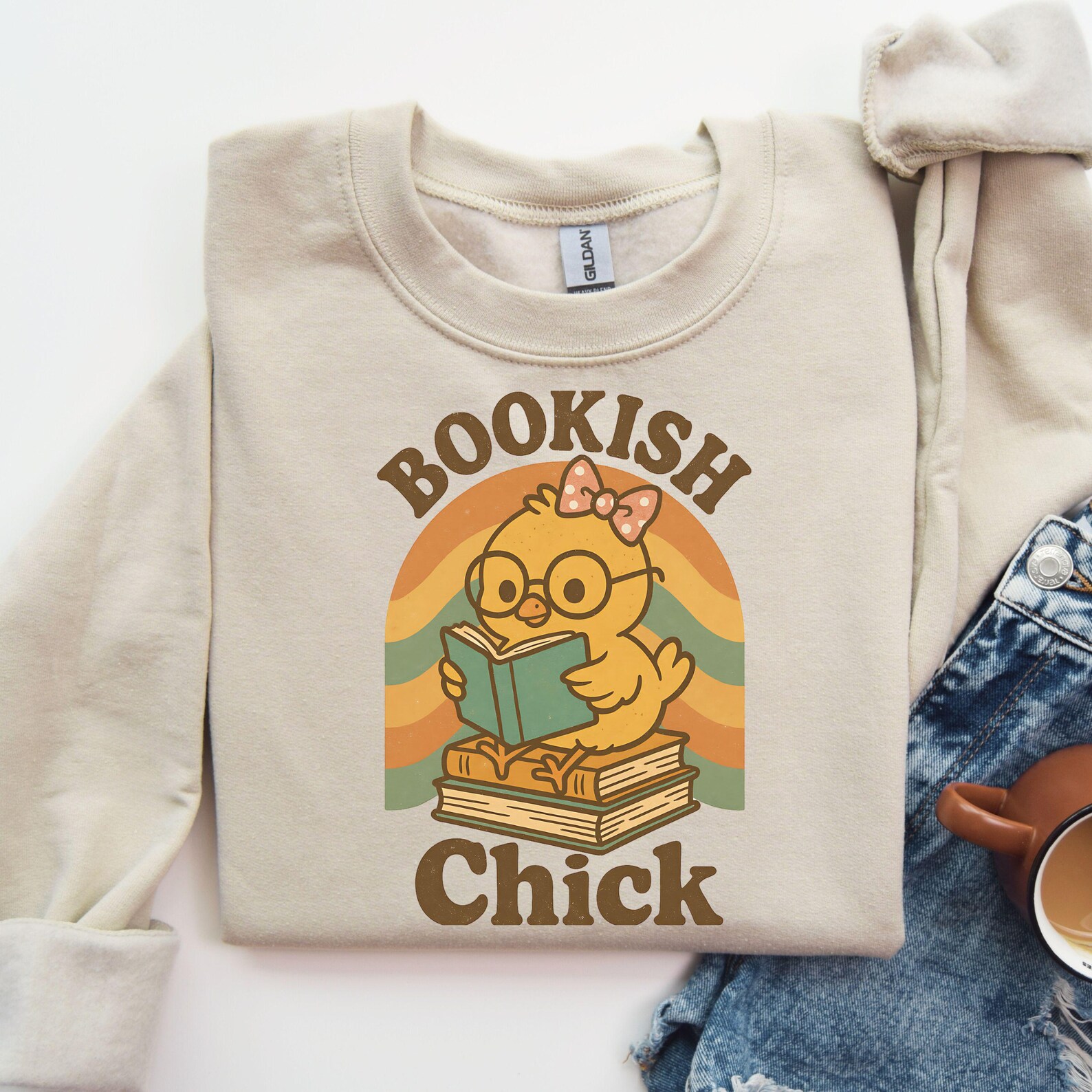 Bookish Chick PNG: Retro Rainbow Design (digital Download) - Etsy