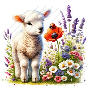 Baby Farm Animals Clipart Bundle JPG Images Cute Spring Animal Clipart ...