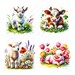 Baby Farm Animals Clipart Bundle JPG Images Cute Spring Animal Clipart ...