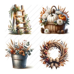 Watercolor Fall Clipart Bundle Autumn Harvest Clip Art Printable ...