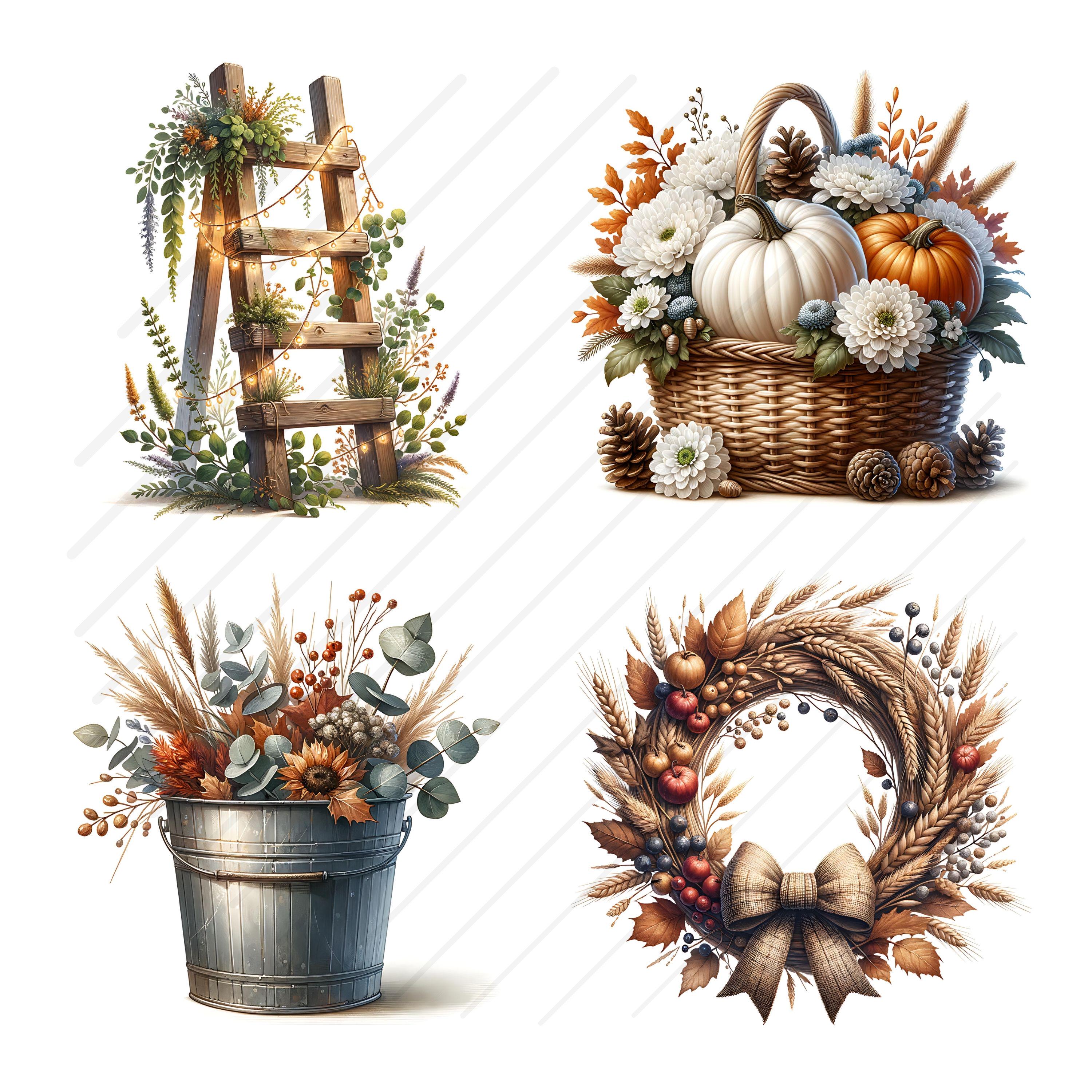 Watercolor Fall Clipart Bundle Autumn Harvest Clip Art Printable ...