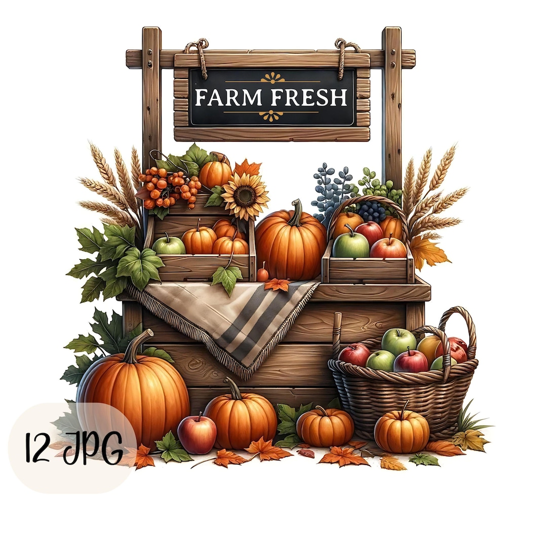 Watercolor Fall Clipart Bundle Autumn Harvest Clip Art Printable ...