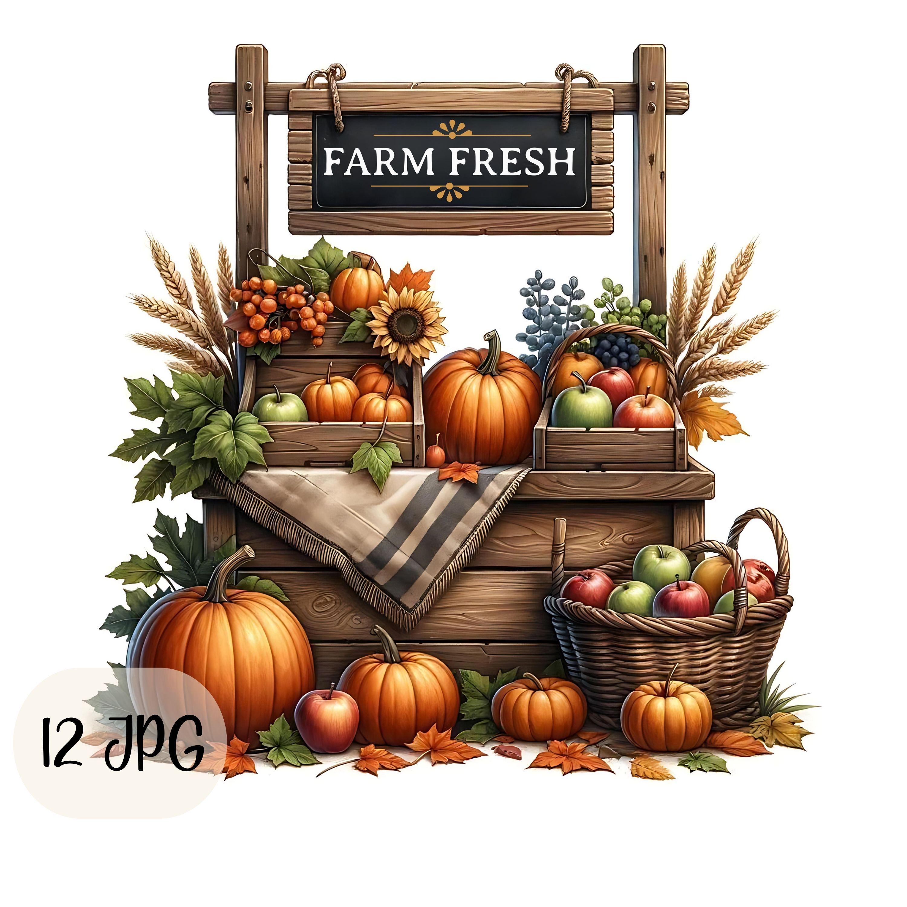 Watercolor Fall Clipart Bundle Autumn Harvest Clip Art Printable ...