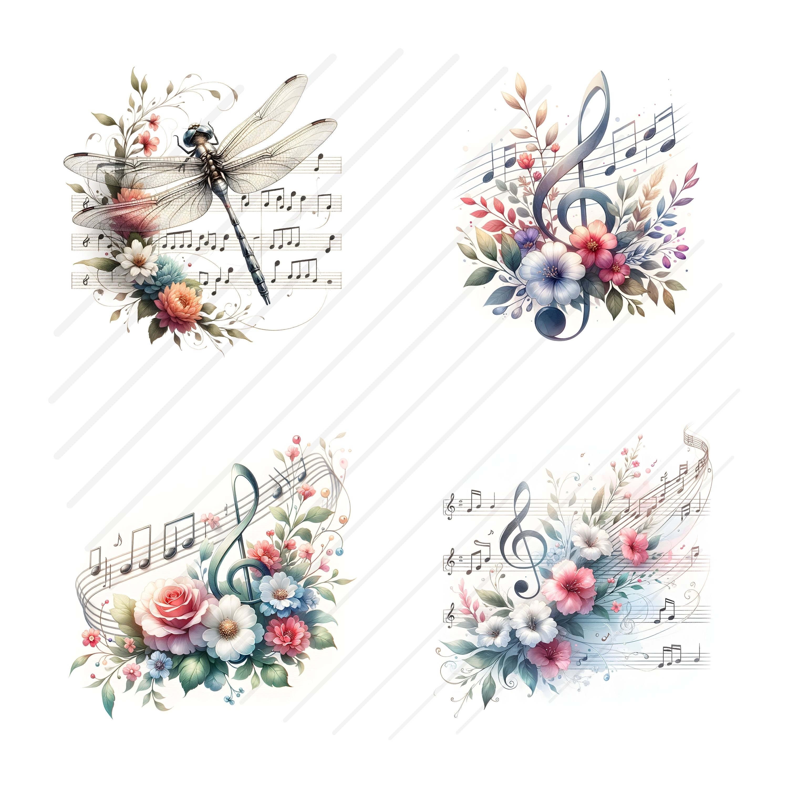 Musical Clipart Bundle Music Notes Clipart Treble Clef Clipart JPG ...