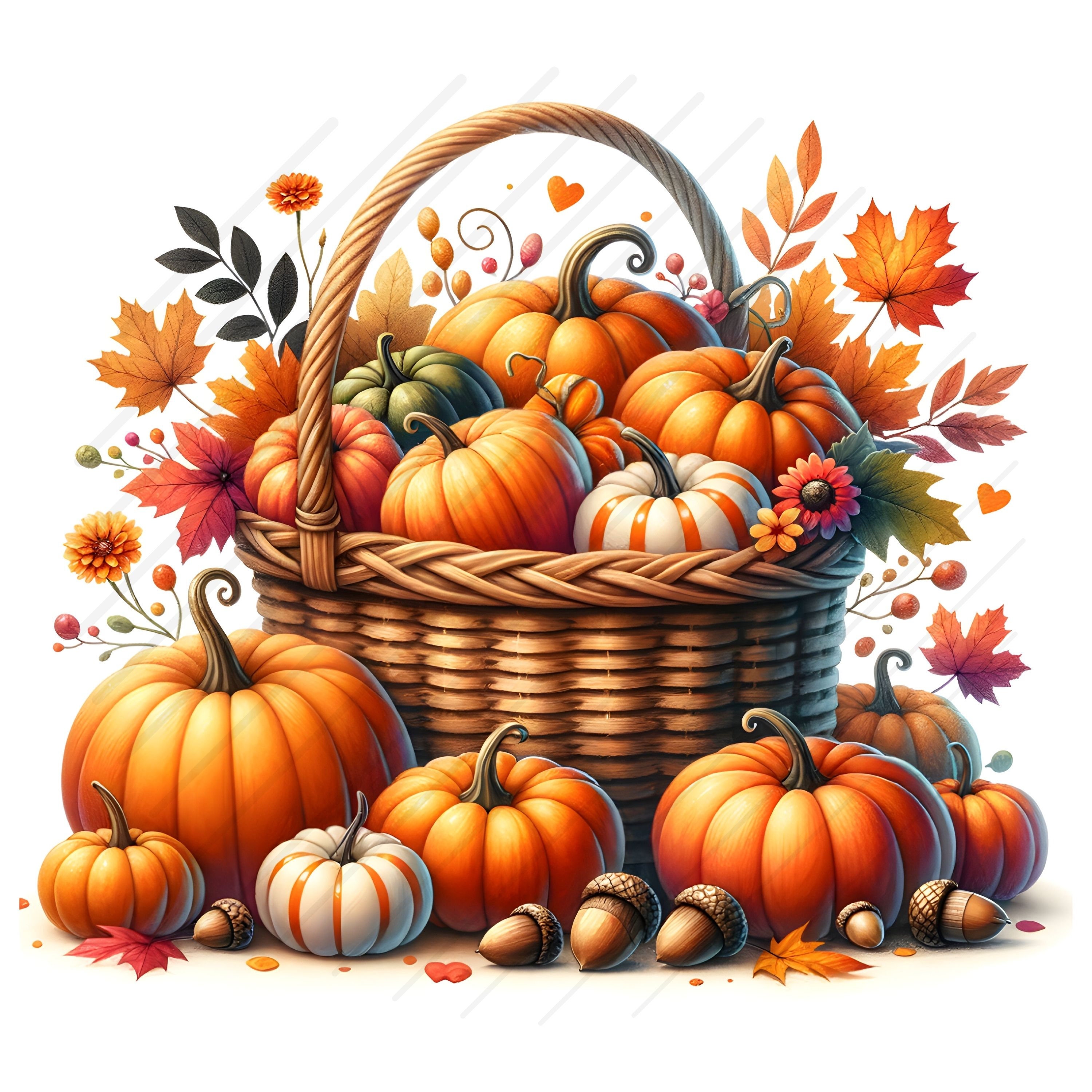 Watercolor Fall Clipart Bundle Autumn Harvest Clip Art Printable ...