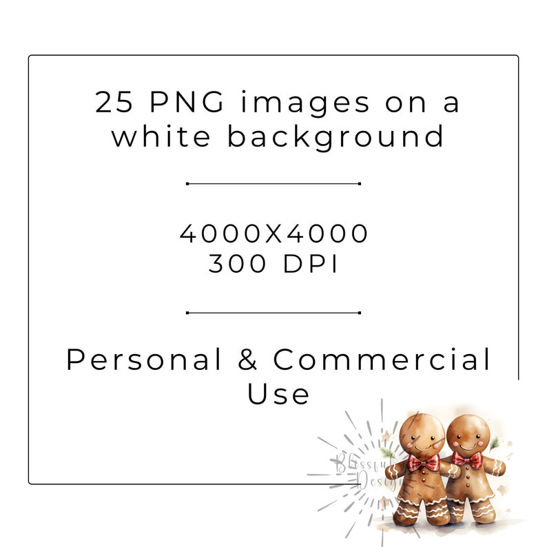 Gingerbread Man Clipart Watercolor Christmas PNG Digital Download Image ...