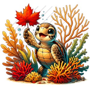 Watercolor Sea Turtle Fall Clipart Bundle: Pumpkin & Sunflower ...